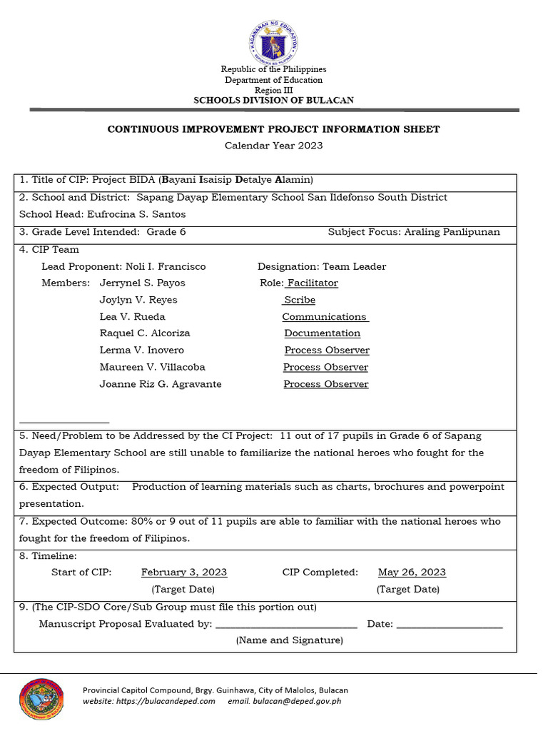 Sdes Cip Information Sheet | PDF