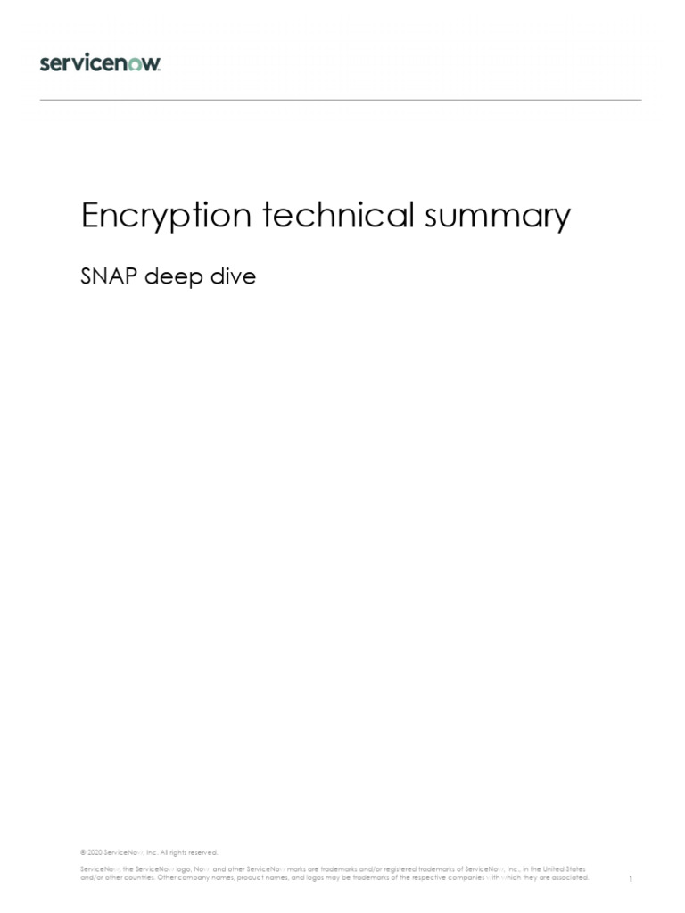 07 - ServiceNow Encryption Technical Summary v1.10 | PDF | Transport ...