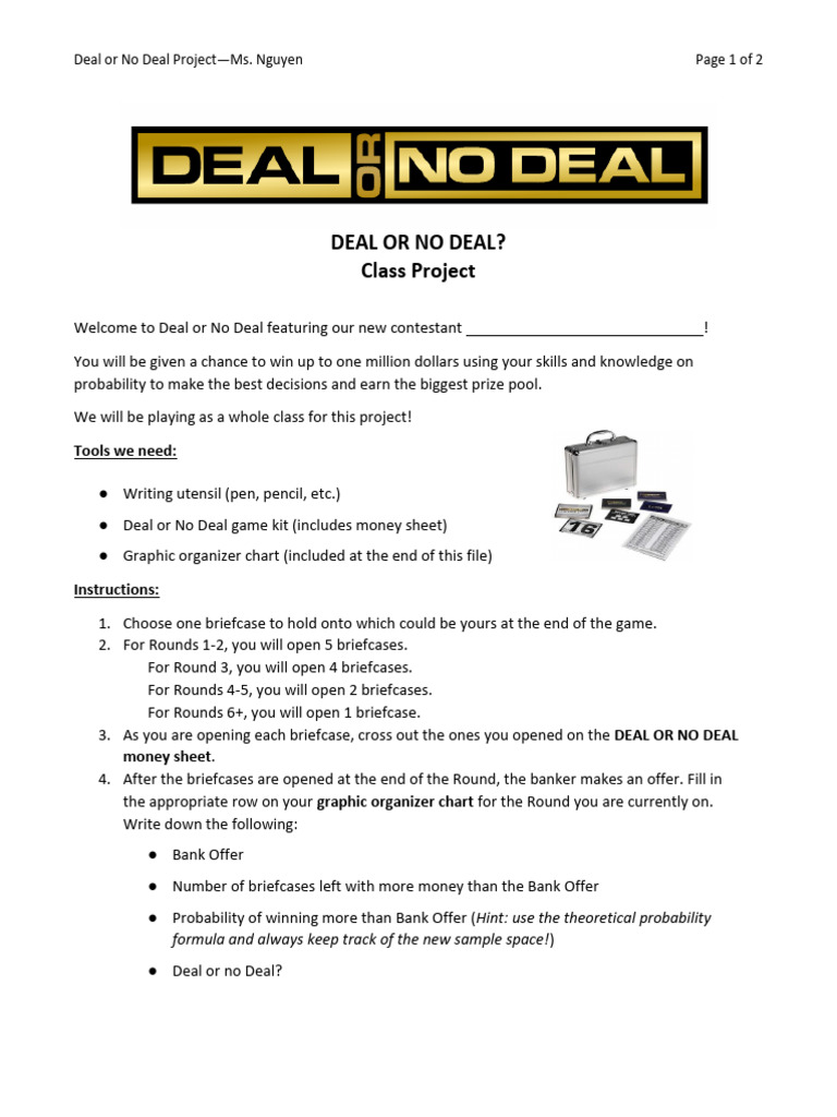 Deal or No Deal Project | PDF