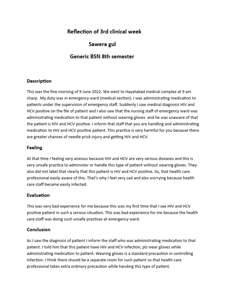 3rd Week Clinical Reflection | PDF | Science & Mathematics
