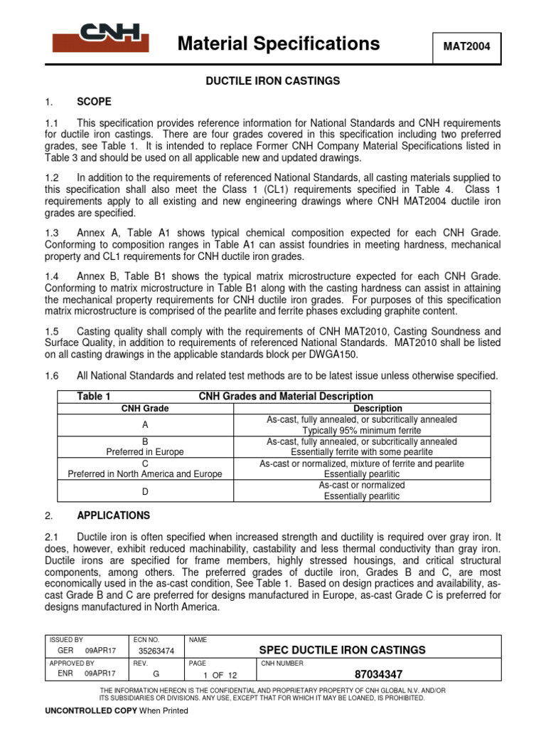 Norma MAT2004 | PDF | Heat Treating | Cast Iron