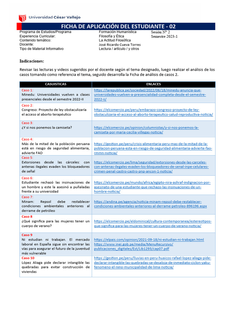 Ficha de Aplicación 02 | PDF