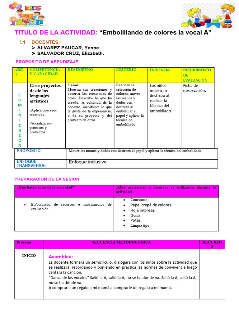 Experiencia de Aprendizaje Tecnica Del Embolillado | PDF | Evaluación ...