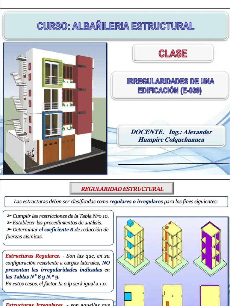 PDF Irregularidades en Edificaciones e 030 Compress | PDF | Ciencias fisicas | Ingeniería mecánica