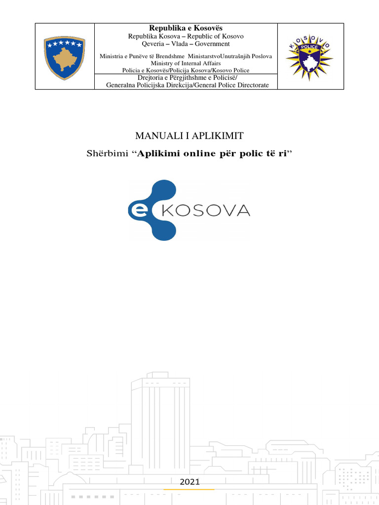 Manuali I Aplikimit Shërbimi "Aplikimi Online Për Polic Të Ri" | PDF