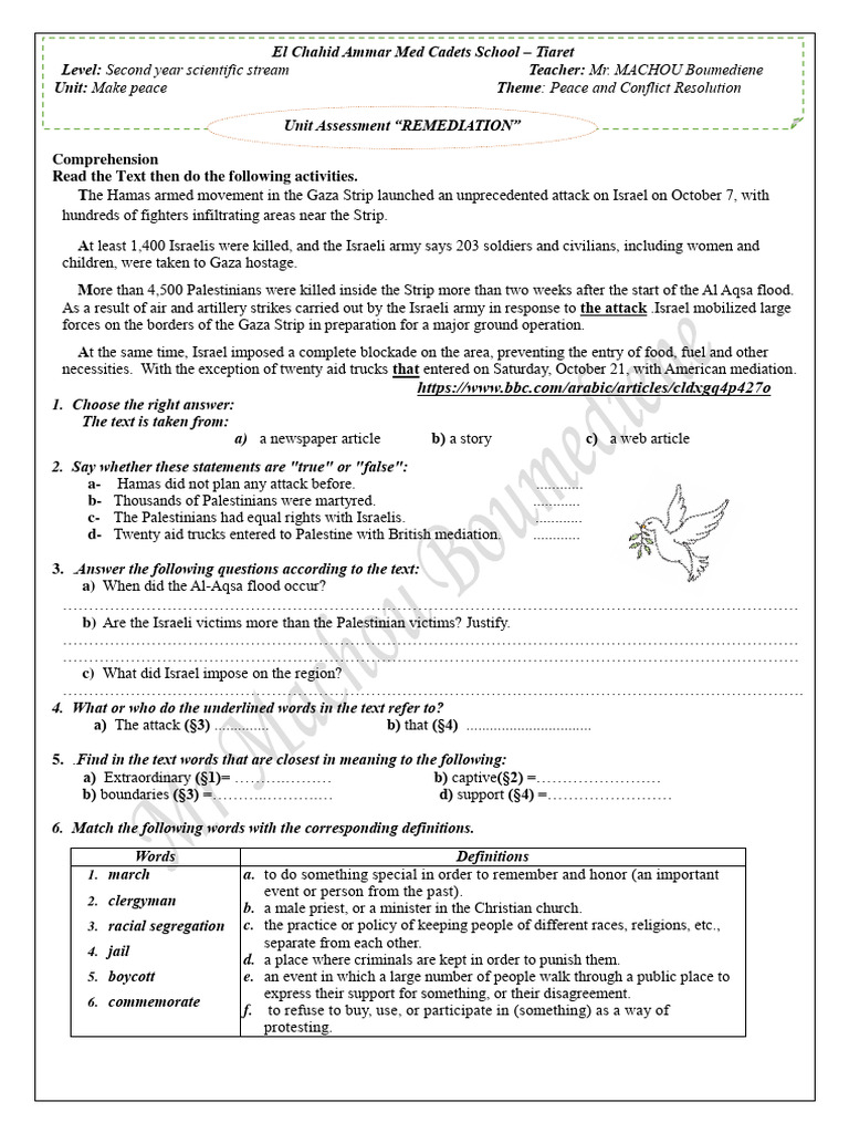 Unit Assessment | PDF | Gaza Strip | Hamas