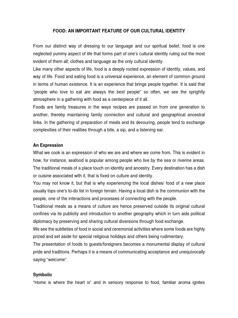 Food and Cultural Identity | PDF | Denmark | Lunch