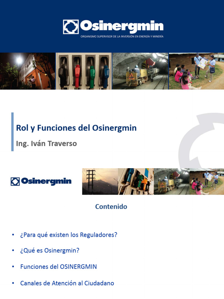 Rol y Funciones Del Osinergmin | PDF | Business | Minería