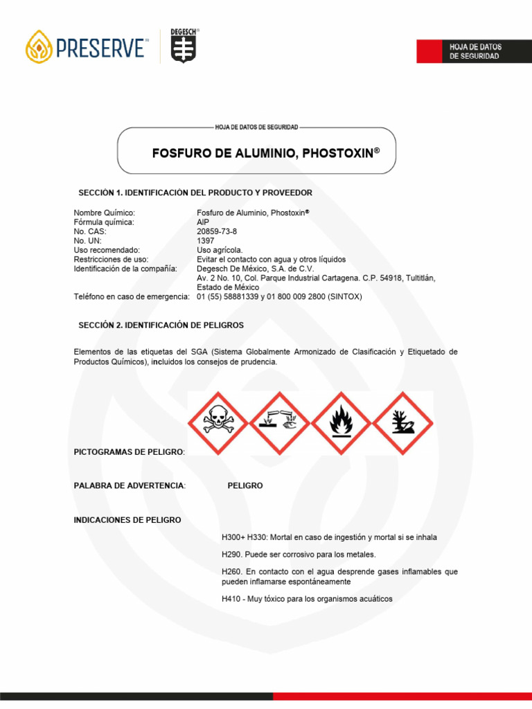 HDS Phostoxin 2020 | PDF | Hidrógeno | Agua