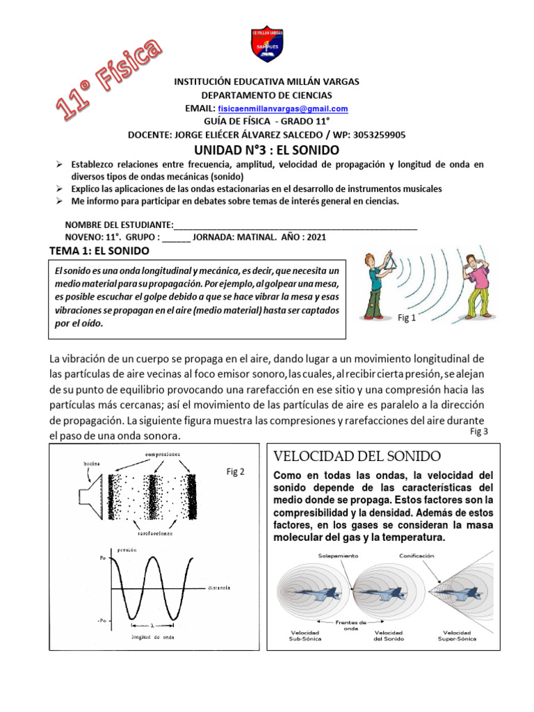 Guia de Fisica Acustica Tercer Periodo 2023 | PDF | Sonido ...