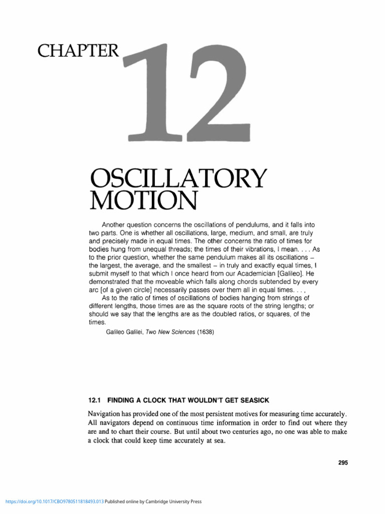 Oscillatory Motion | PDF | Oscillation | Longitude