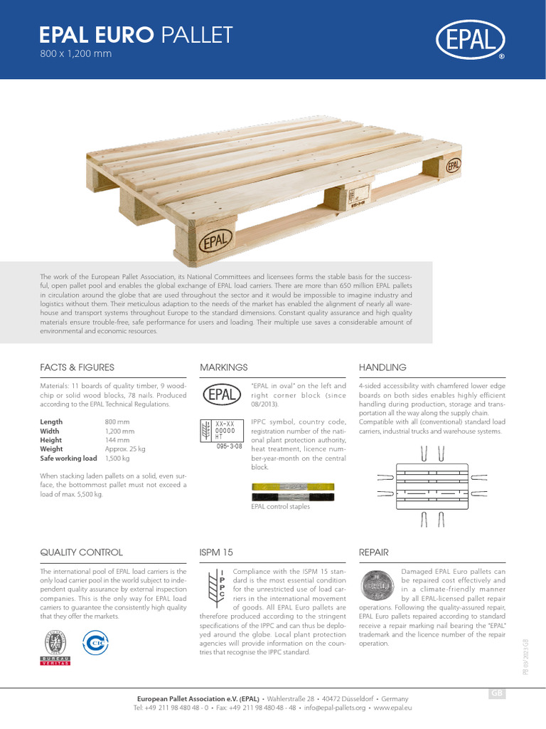 EPAL Produktdatenblatt GB | PDF | Pallet | Economies