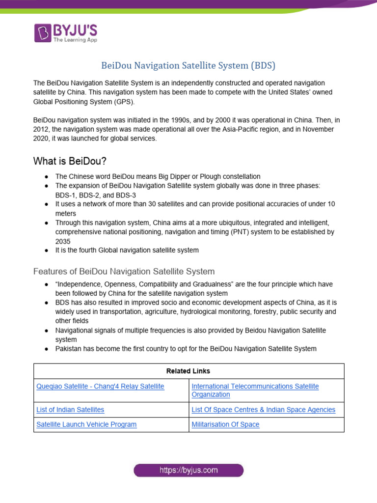 BeiDou NSS BDS | PDF | Satellite | Flight