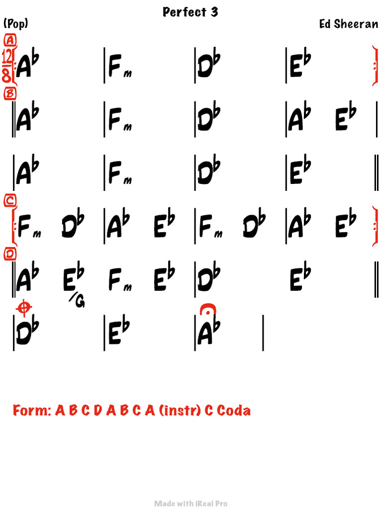 Ed Sheeran's Perfect 3 Chord Progression | PDF