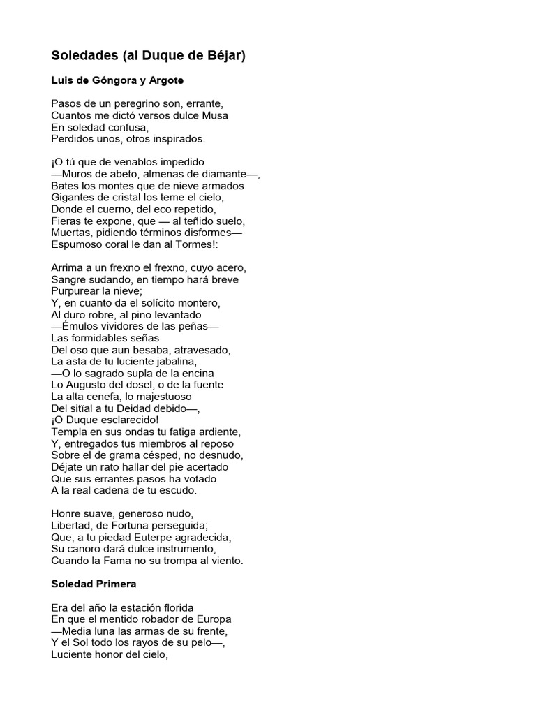 Gongora (Soledades) | PDF