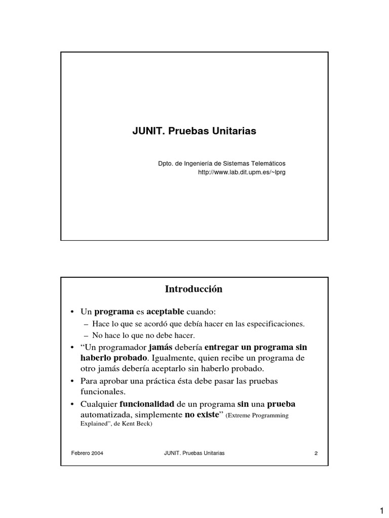 JUNIT. Pruebas Unitarias | PDF | Ciencias de la Computación ...