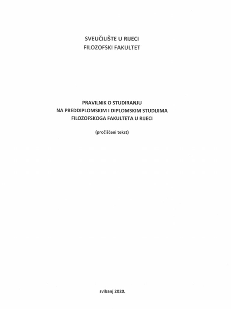 Pravilnik o Studiranju-2020 | PDF