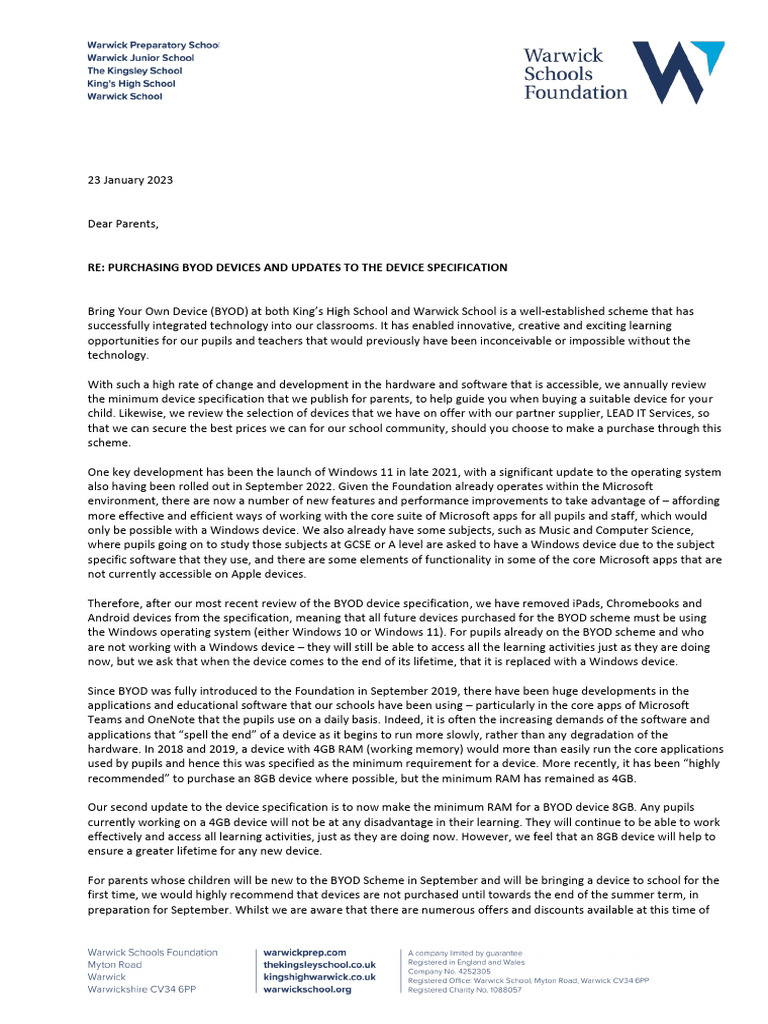 BYOD Device Update for Parents | PDF | Microsoft Windows | Application ...