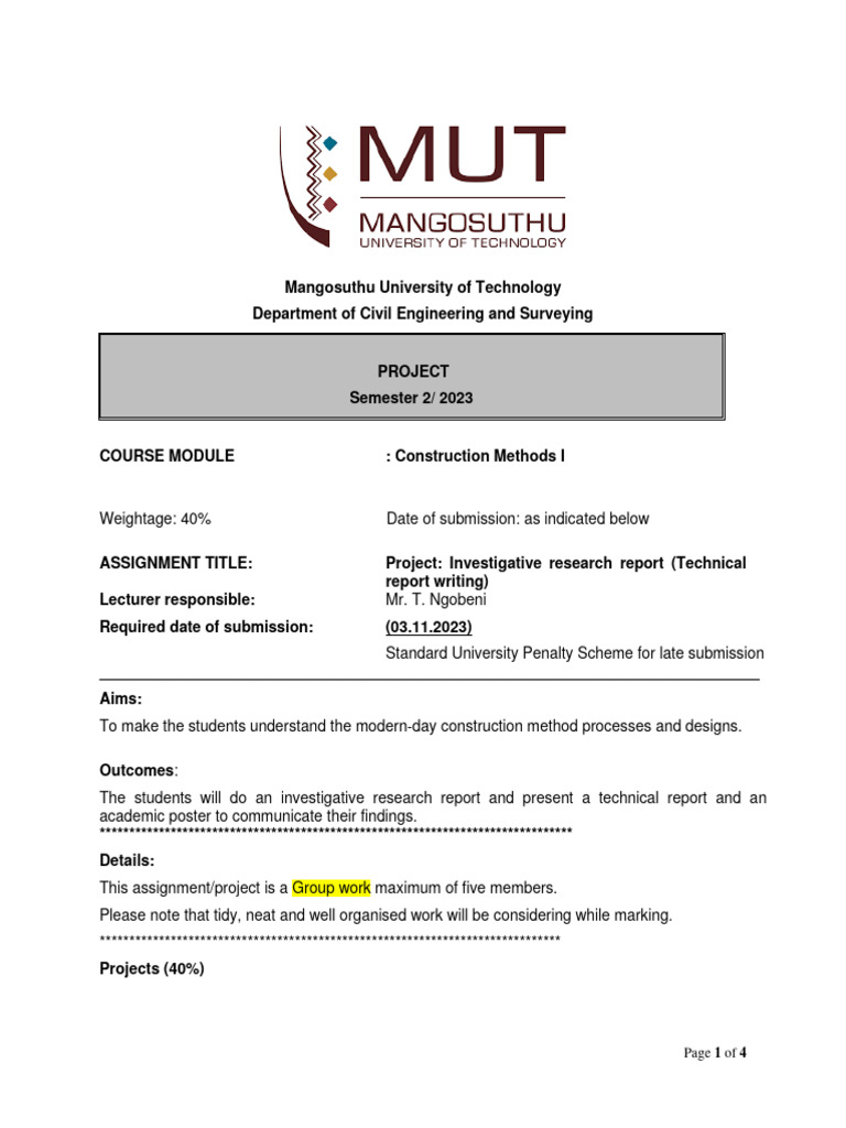 Construction Methods - Project | PDF | Methodology | Science