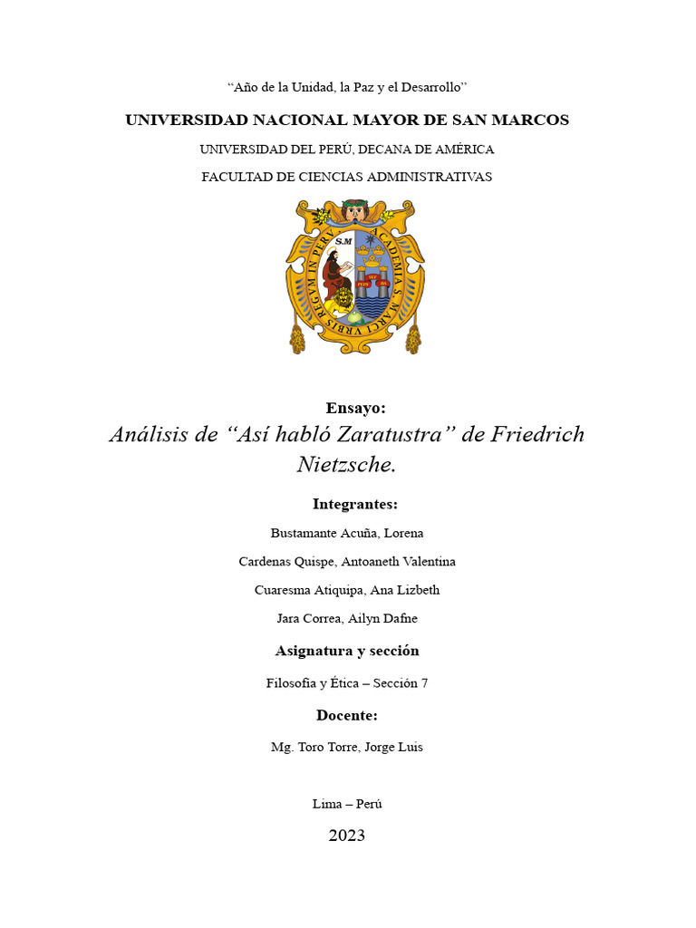 Análisis de "Así habló Zaratustra" | PDF | Friedrich Nietzsche | Así ...