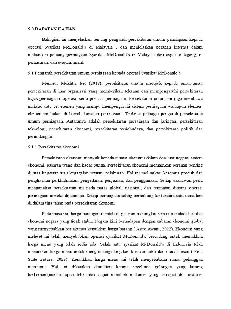 5.0 DAPATAN KAJIAN PP | PDF
