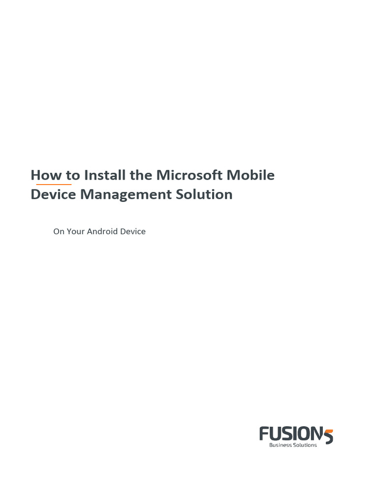 Install MDM on Android Devices | PDF
