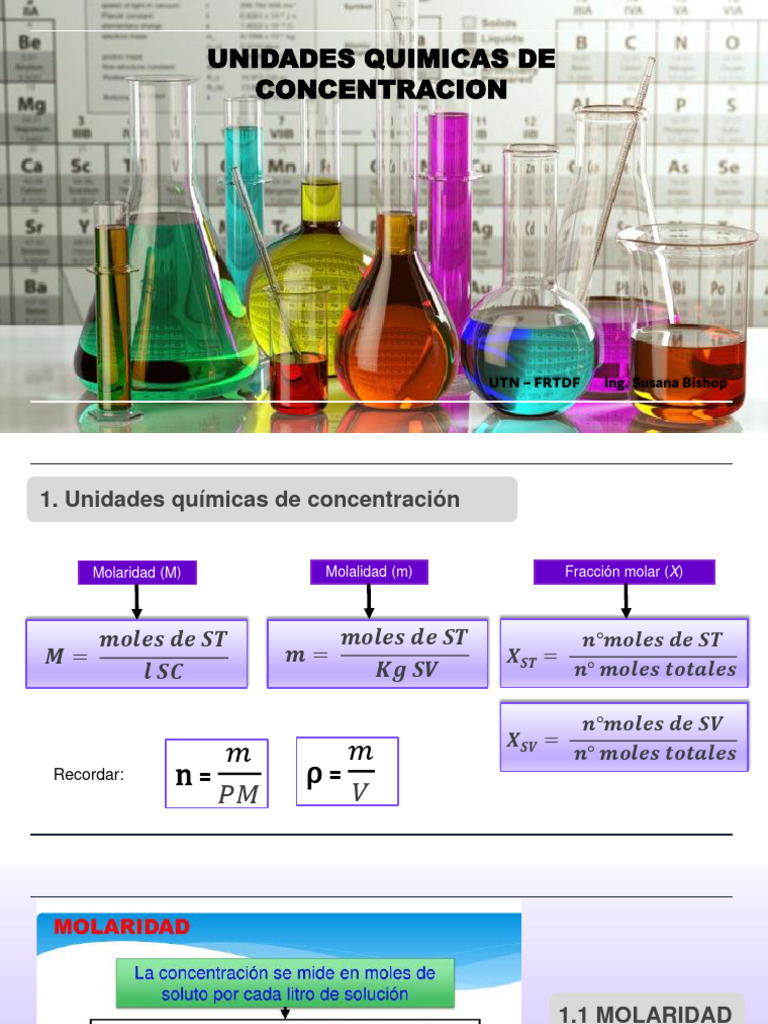 UNIDADES QUÍMICAS DE CONCENTRACIÓN | PDF | Concentración | Mole (Unidad)