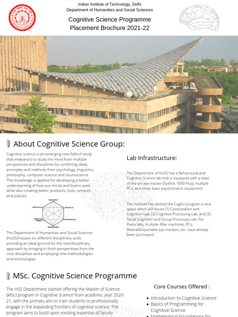 Cogsci Placement Brochure | PDF | Cognitive Science | Science