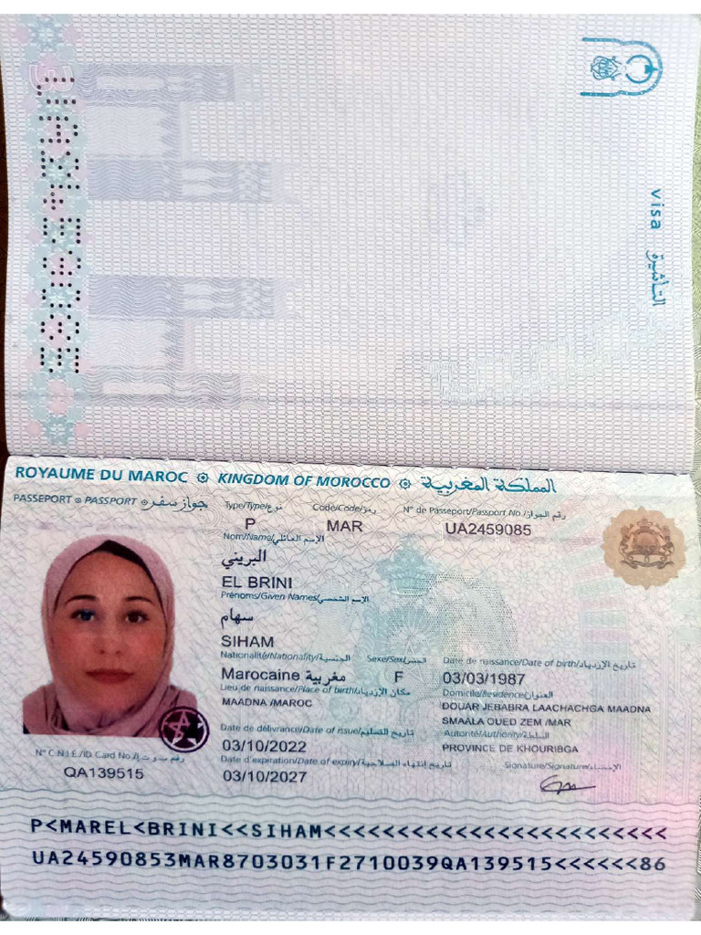 Passeport Siham Elbrini | PDF