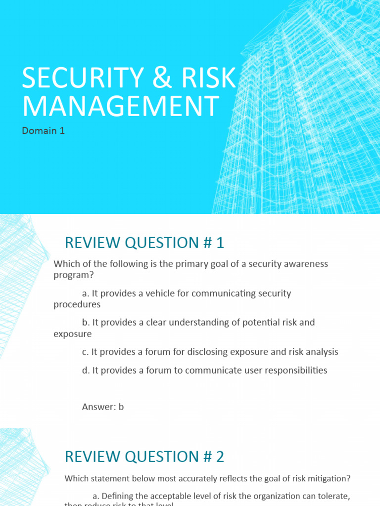 Security & Risk Management | PDF | Risk | Risk Management