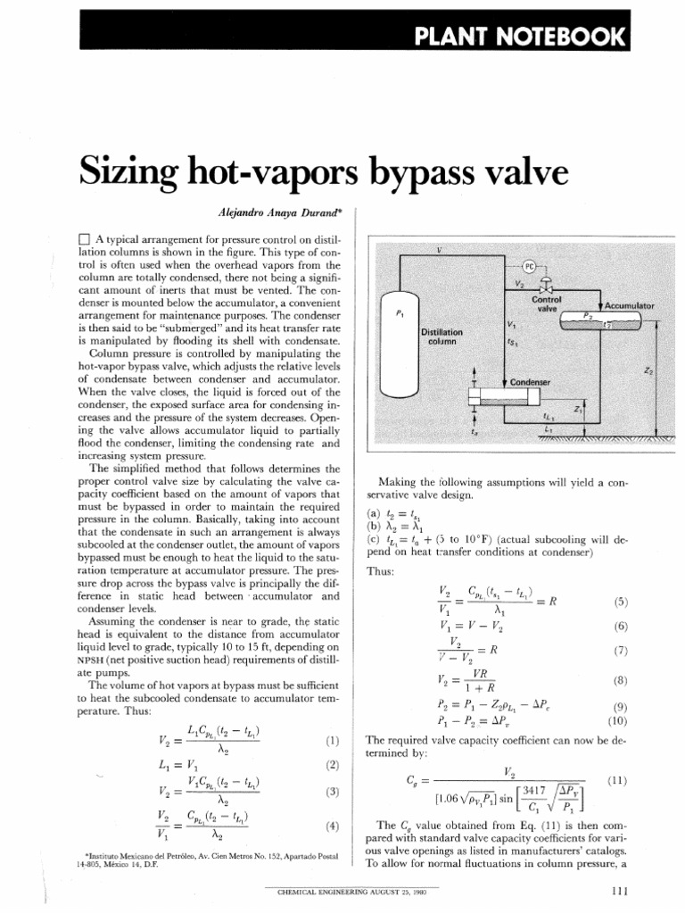 Hot Vapor Bypass Valve | PDF
