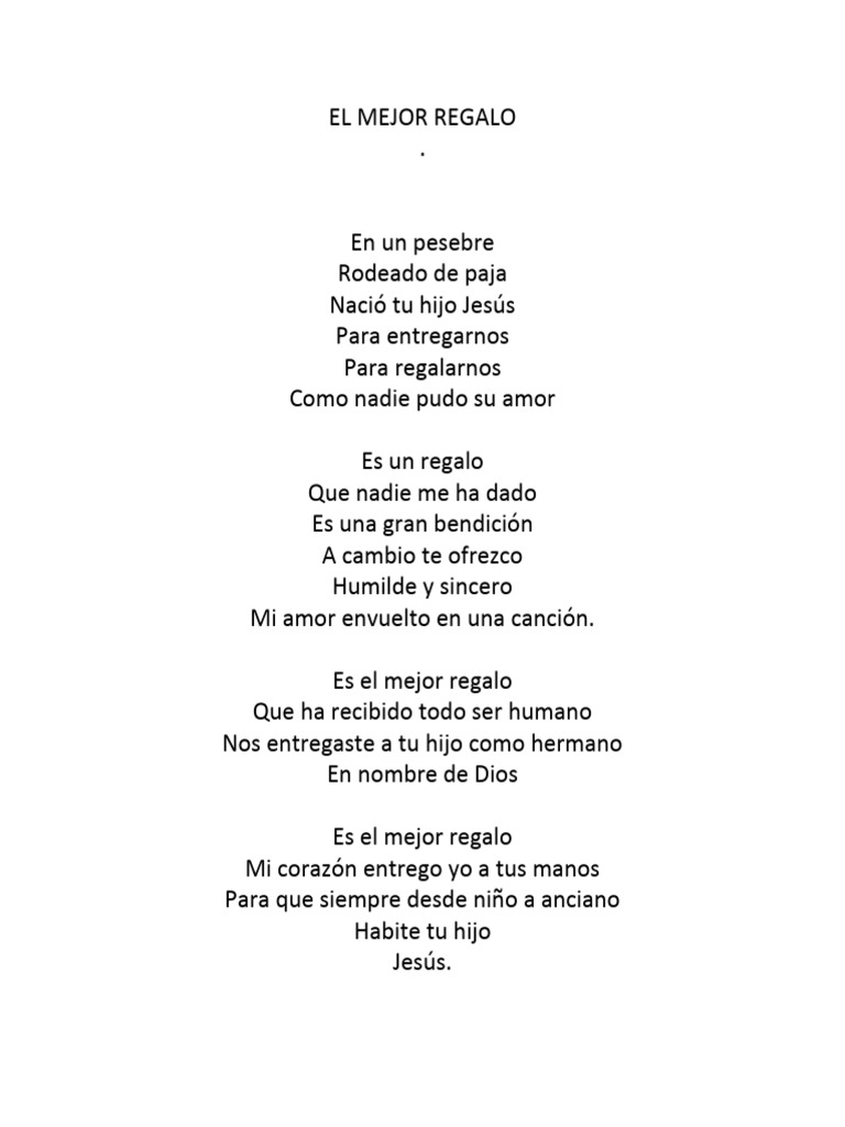 El Mejor Regalo Letra | PDF