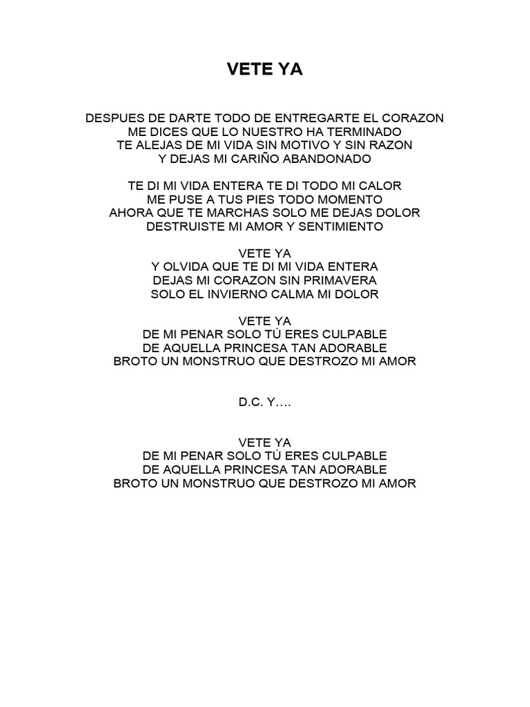Vete Ya | PDF
