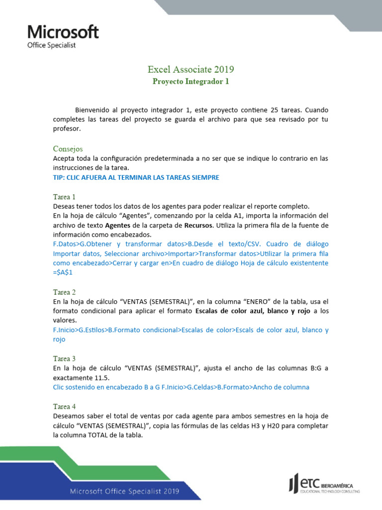 Proyecto Integrador Excel 2019 | PDF | Hoja de cálculo | Microsoft Excel