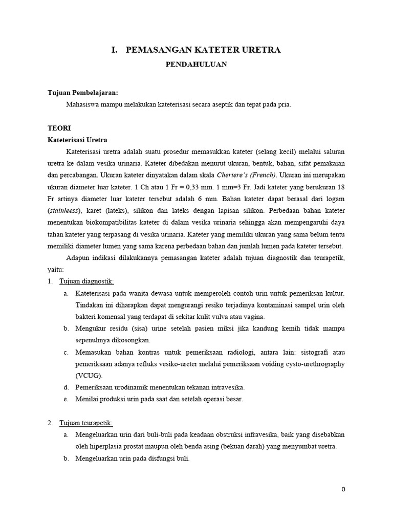 Pemasangan Kateter pada Pria: Panduan Ukuran | PDF