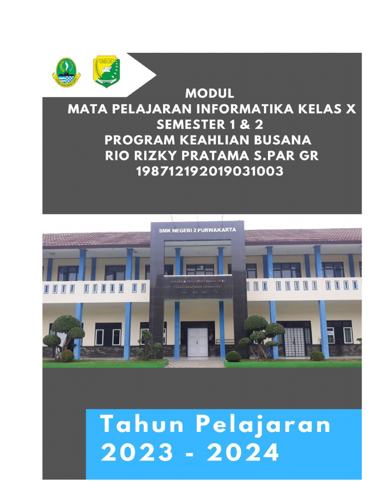 MODUL - INFORMATIKA - TATA BUSANA - X - Update | PDF