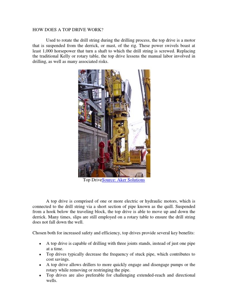 How Does A Top Drive Work | PDF | Drilling Rig | Drill