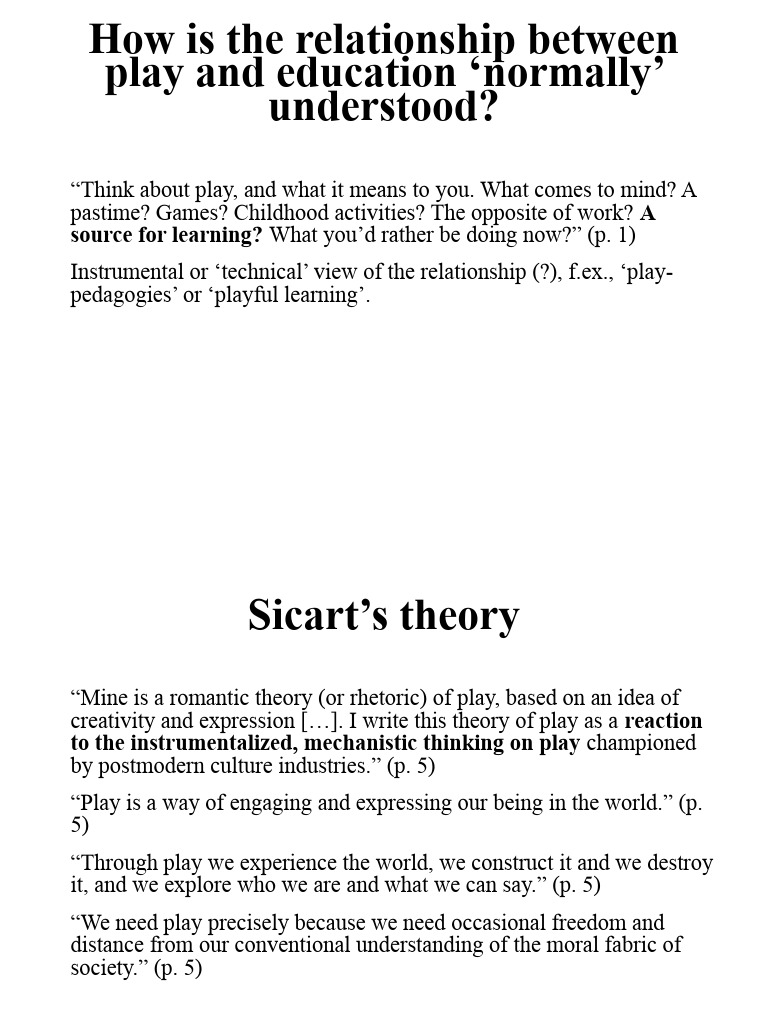 Exploring Play's Role in Education | PDF | Philosophical Theories ...