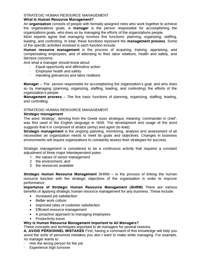 HRM Summary | PDF | Human Resources | Human Resource Management