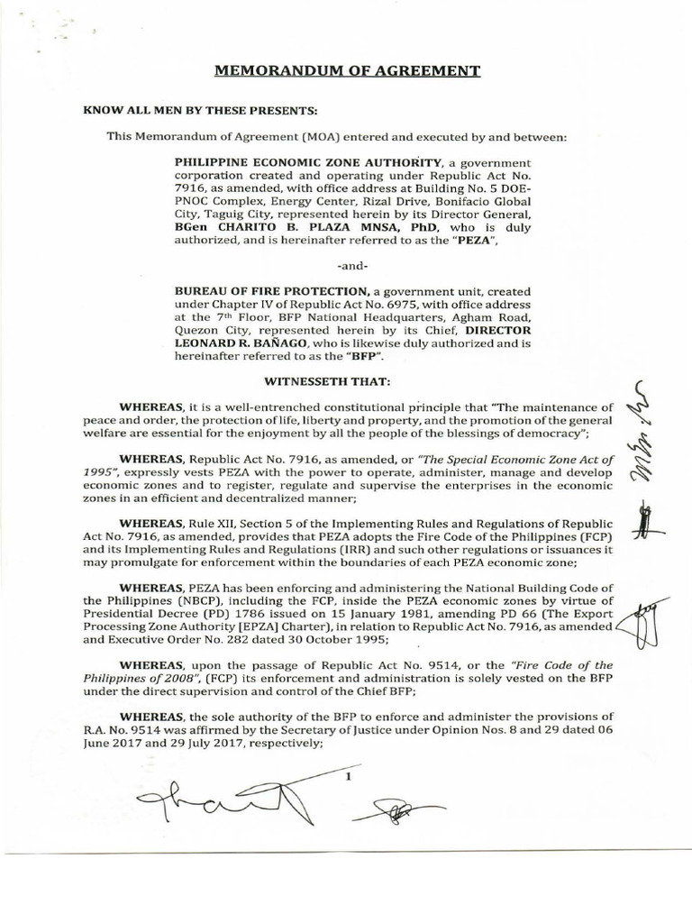 Peza-Bfp Moa | Download Free PDF | Fire Safety | Business