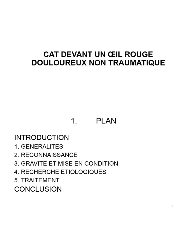 Conduite a Tenir Devant Un Œil Rouge Douloureux Non Traumatique | PDF ...