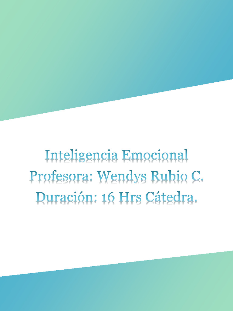 Materia Inteligencia Emocional - Wendy Rubio. | PDF | Inteligencia emocional | Las emociones