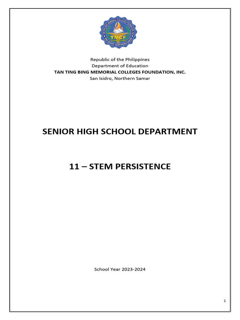 Stem 11 Persistence Modules | PDF | Family | Summation