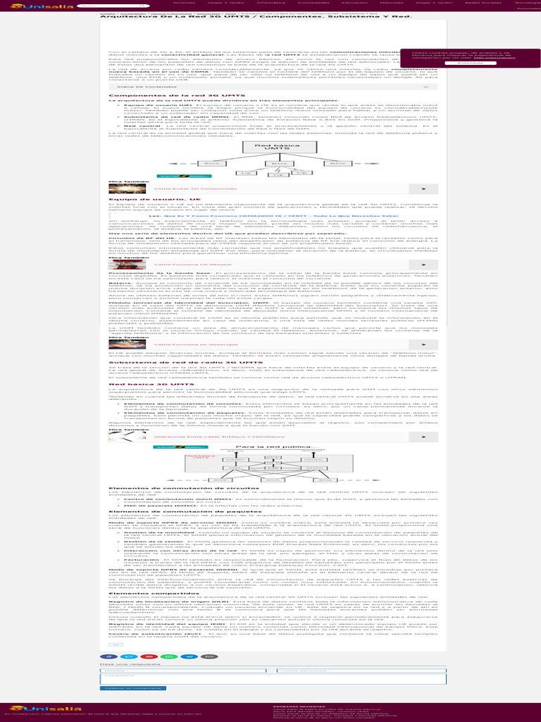 Arquitectura de La Red 3G UMTS - Componentes, Subsistema | PDF | 3 G | Gsm