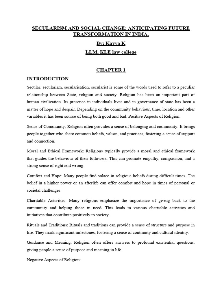 Secularism and Social Change | PDF | Secularism | Society