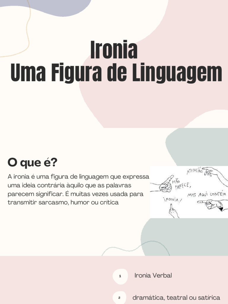 Tipos de Ironia: Verbal, Dramática e de Situação | PDF