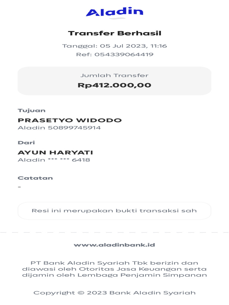 Aladin Ereceipt 050723 054339064419 | PDF