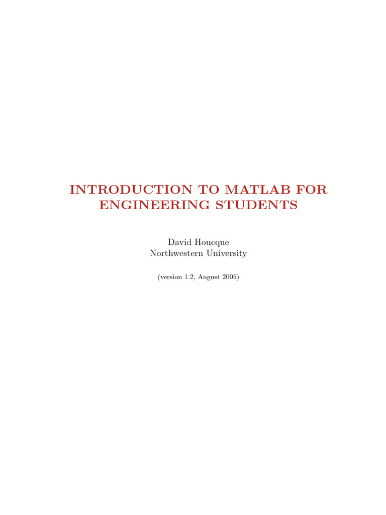 Introduction Matlab | PDF | Matrix (Mathematics) | Algebra