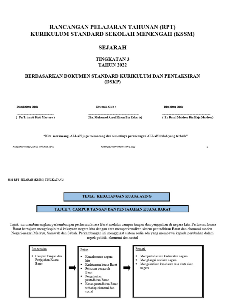 RPT F3 2022-2023 | PDF