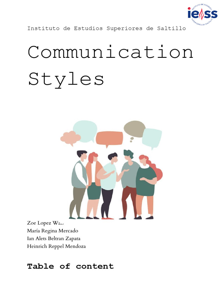 Communication Styles | PDF | Communication | Conversation